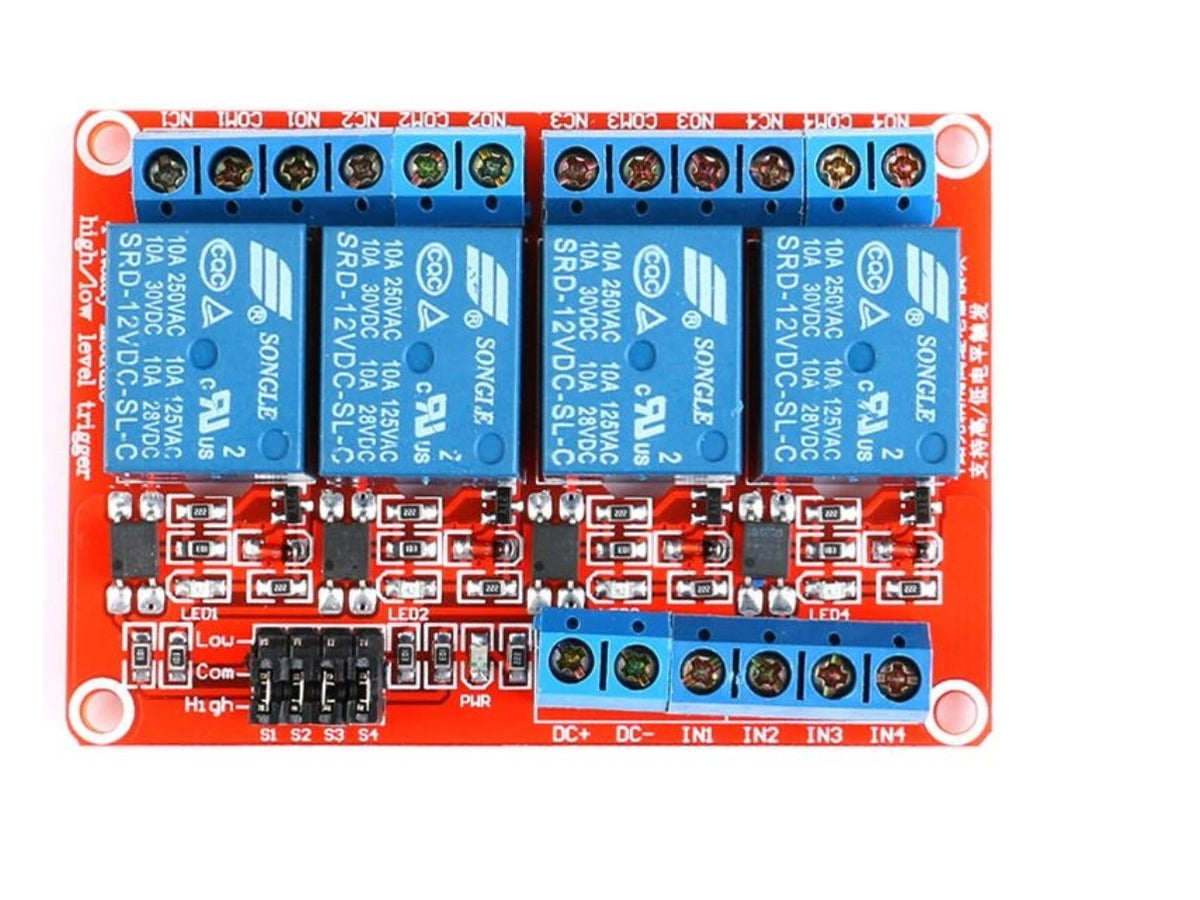 Módulo Relé 12v 4 Canales Arduino Terminal Block – fselectronicscl